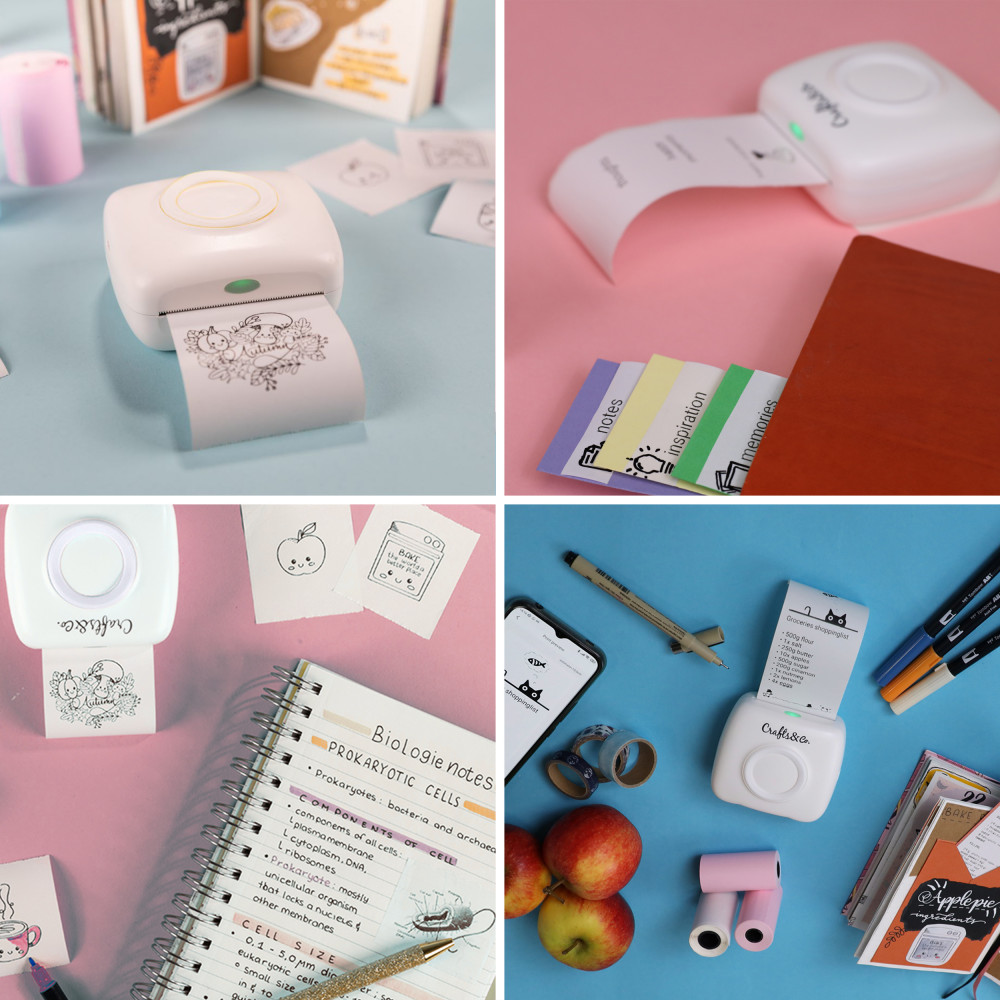 Mini Pocketprinter + 3 Rollen (2x Papier 1x Aufkleber) | Crafts&Co ...