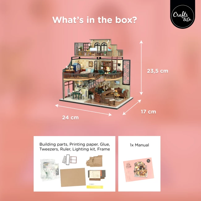 Buy DIY Miniature House Dream Villa | Craft kit with LED - Crafts&Co